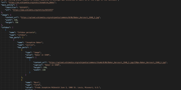Wikipedia API Parsed Infobox. Introducing Structured Contents